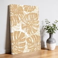 Beige Monstera Leaf Canvas Wall Art for Living Room, Summer Botanical ...