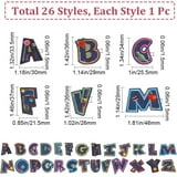 26PCS Alphabet Patches Colorful Embroidered Iron on Patch English ...