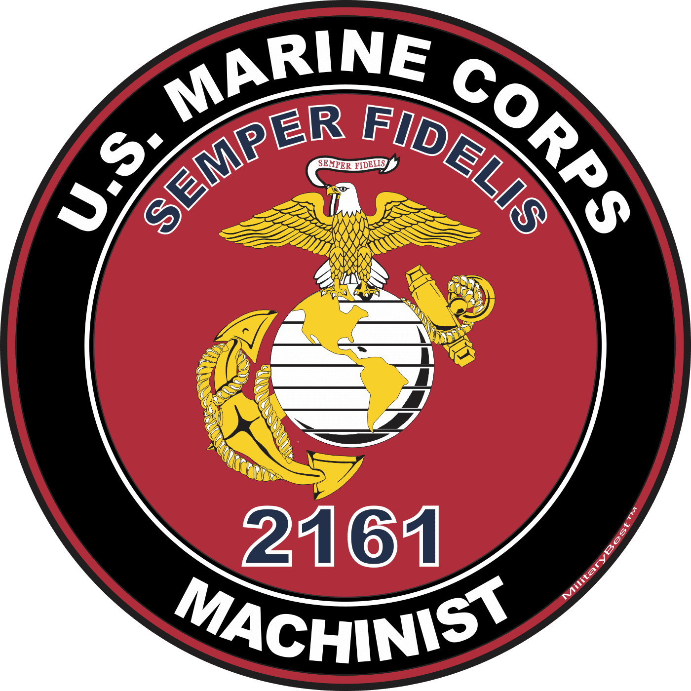 U.S.M.C. MOS 2161 Machinist Decal 5.5" - Red - Walmart.com