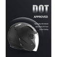 3/4 Open Face Motorcycle Helmet DOT M Matte Black Dirt Bike Clear Visor ...