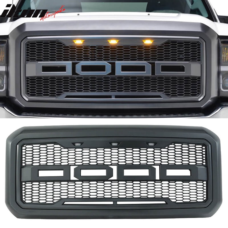 Paragon Front Grille for 2011-16 Ford F250/F350 Matte Black Raptor ...
