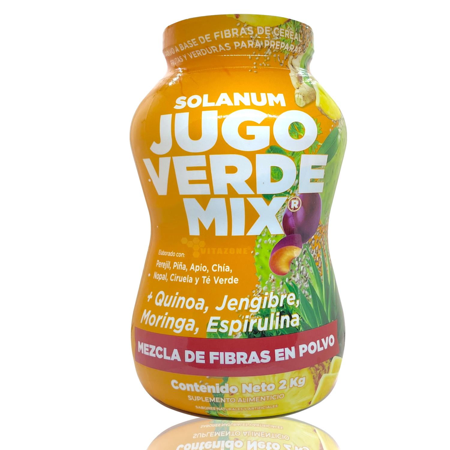 Jugo Verde Mix Solanum 2kg con Quinoa Jengibre Piña Apio Spirulina ...