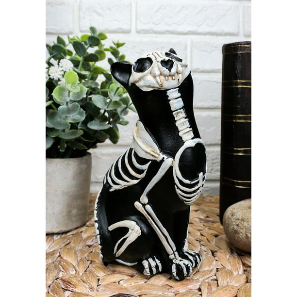 Ebros DOD Skeleton Cat Statue Halloween X-Ray Decor Crazy for Cats (Male Cat) - Walmart.com