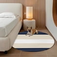 4ft Round Rug Navy Beige Striped Area Rugs for Living Room Bedroom ...
