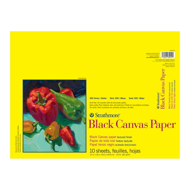 Strathmore Canvas Black Paper Pad, 300 Series, 12in x 16in - Walmart.com
