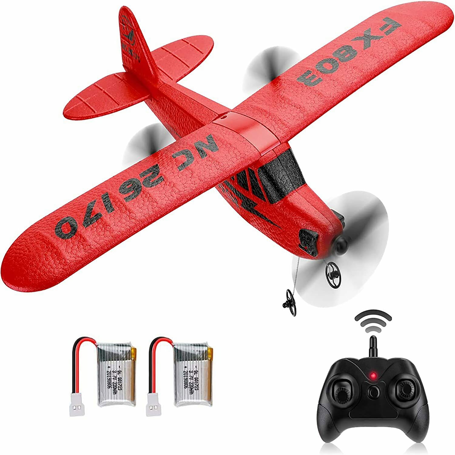 Kids RC Airplane Toy 2.4GHz 2 Channel Electric Remote Control Glider W ...