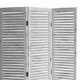 Minimal Wooden Screen with 3 Panels and Shutter Design, White - Saltoro ...