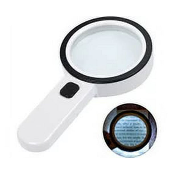 Lupa con luz, lupa grande de mano 30x, lupa iluminada con 12 LED para ...