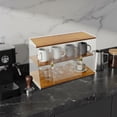 ChicHomey Bamboo Acrylic Cup Cabinet,2-Tier Dustproof Display Storage ...