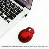 Dpisuuk Wireless Mouse, Cute Animal Ladybug Computer Mouse with USB ...