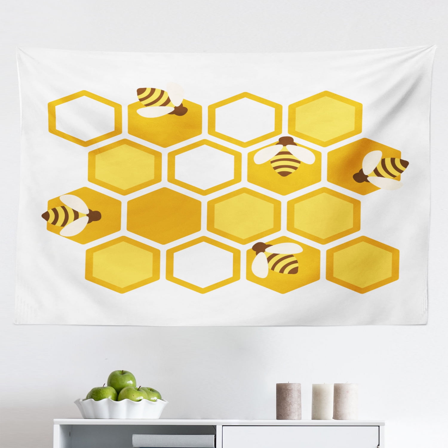 Honey Bee Tapestry, Don't Worry Bee Happy Humorous Calligraphy and ...