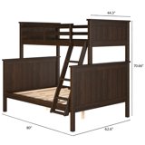Powell Brigitte Twin over Full Convertible Bunk Bed with Built-in ...