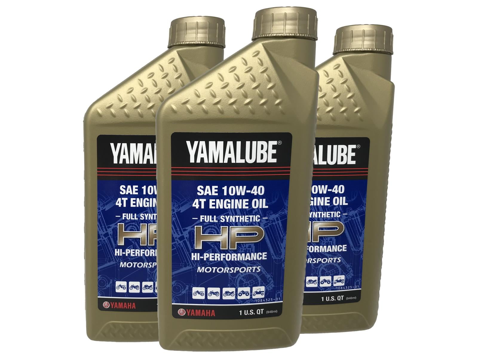 Yamaha Genuine OEM Yamalube Full Synthetic 10W-40 Oil LUB-10W40-FS-12 - 3 Pack - Walmart.com