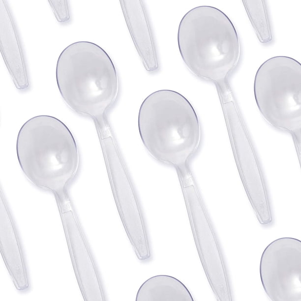 Avant Grub 5" Wide Clear Plastic Soup Spoons, 50 Pack - Walmart.com