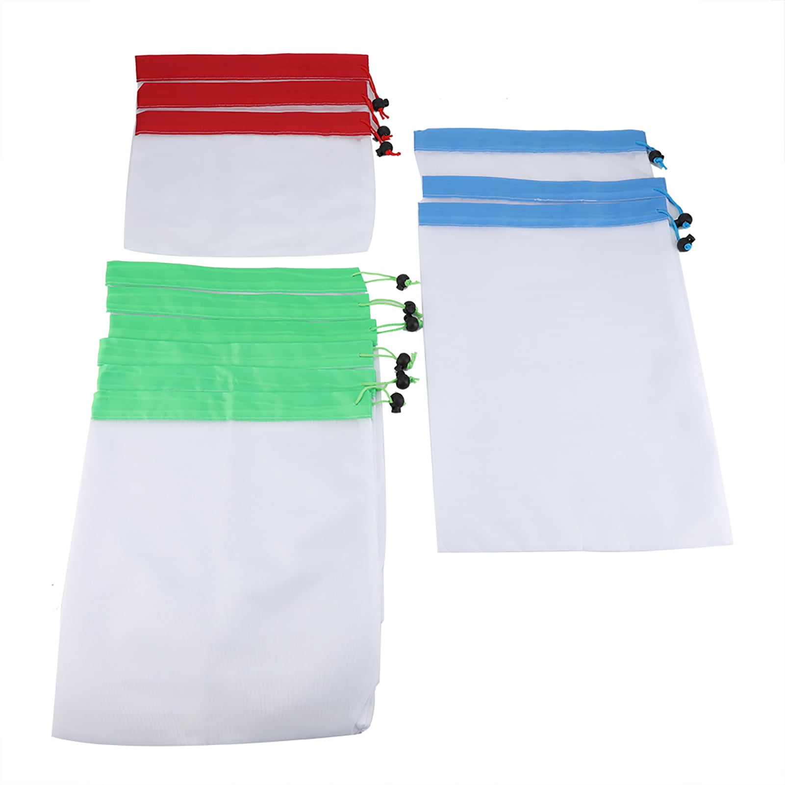 Mesh Bags Drawstring, 12Pcs Reusable Drawstring Mesh Reusable Produce ...