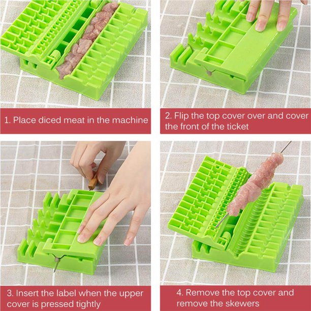 destyer 49 Holes Meat Skewer Kebab Maker Box Kitchen Quick BBQ Skewer ...