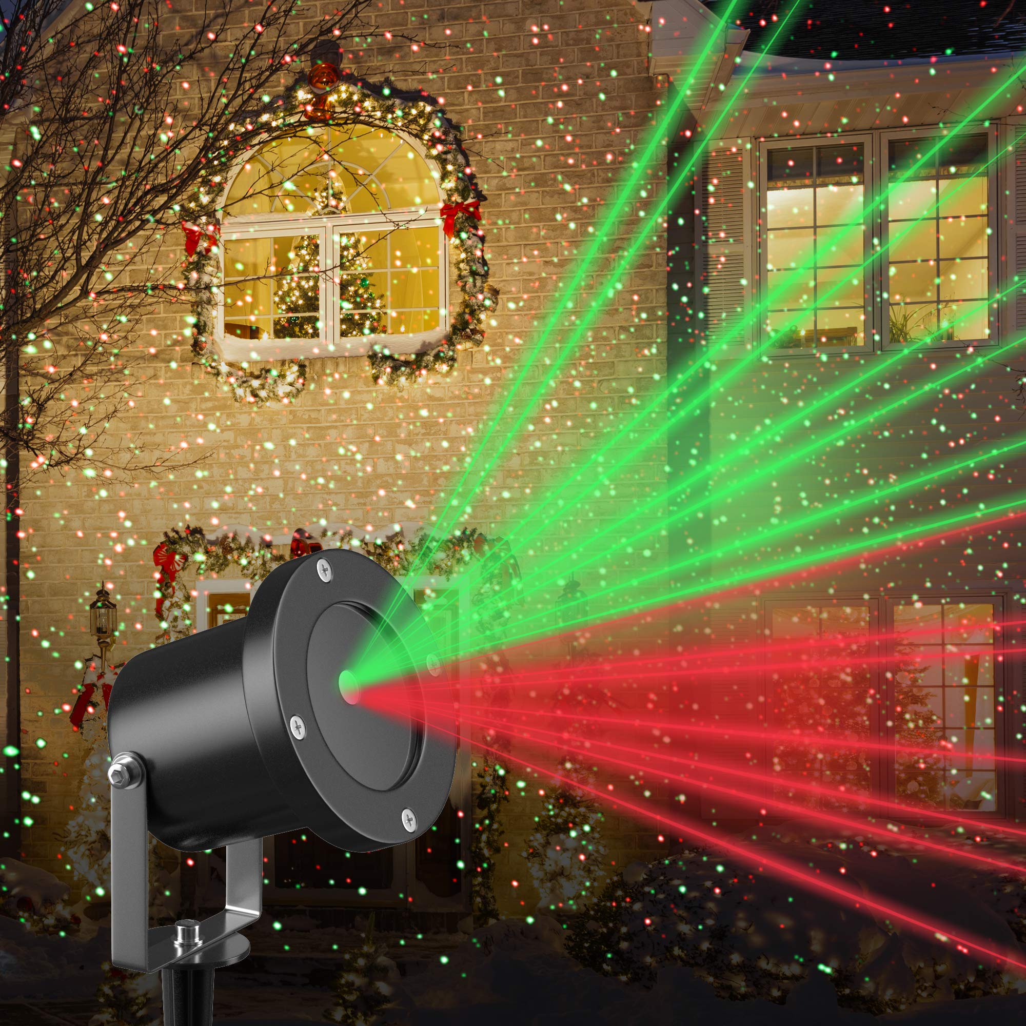 Christmas Red Green Laser LED Outdoor Light Projector By Gideon