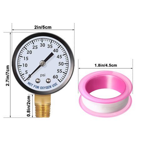 Pool Filter Pressure Gauge Spa Aquarium Water Pressure Gauge 2 Inch ...
