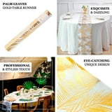 Efavormart 108" Metallic Gold Palm Leaves Non-Woven Foil Table Runner ...
