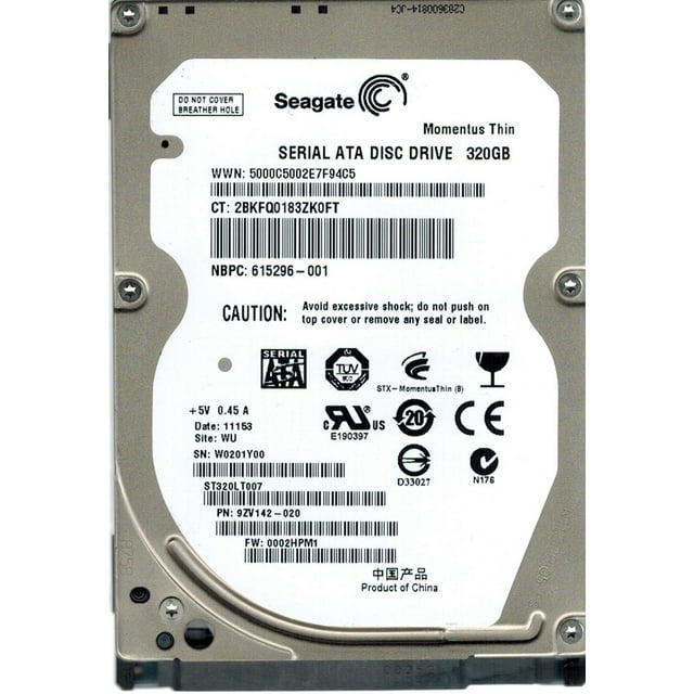 Seagate ST320LT007 P/N: 9ZV142-020 F/W: 0002HPM1 320GB WU - Walmart.com