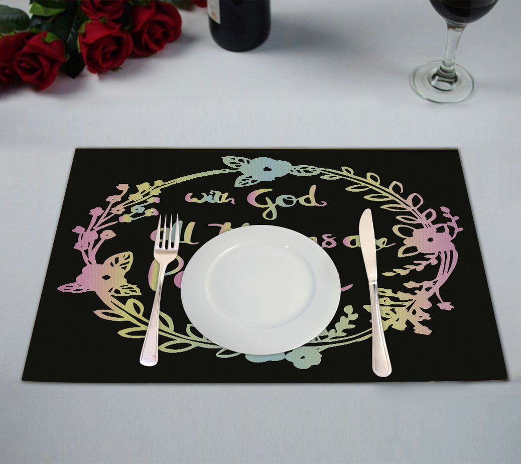 GCKG Quote Placemat, Bible Verse Placemat 12x18 Inch,Set of 2 - Walmart.com