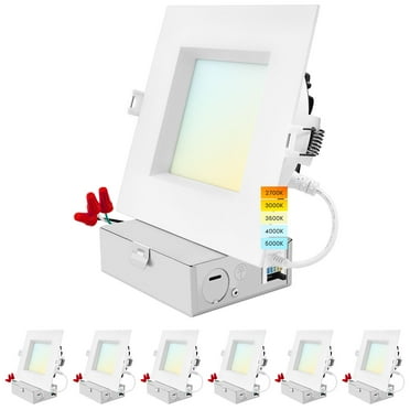 Luxrite 5 Inch LED Recessed Light, 18W, 5 Color, 1600LM Dimmable, Wet ...