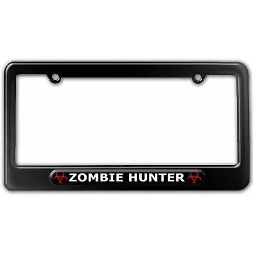 ZOMBIE HUNTER, Biohazard License Plate Tag Frame, Multiple Colors ...