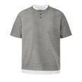 Bnwani Shirts for Men Quick Dry Tee Solid Color Active Shirts Gray L ...