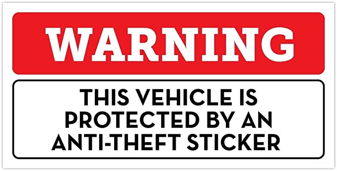 Warning This Vehicle Is Protected By Anti Theft Sticker Bumper Sticker ...
