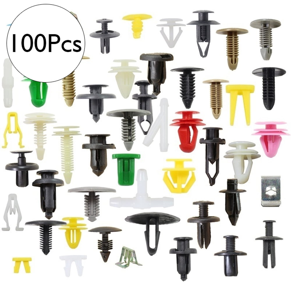 Yeacher Auto Fastener Kit Car Universal Nylon Fixing Clip Rivet For Car Door Panels Retainer Line 100pcs