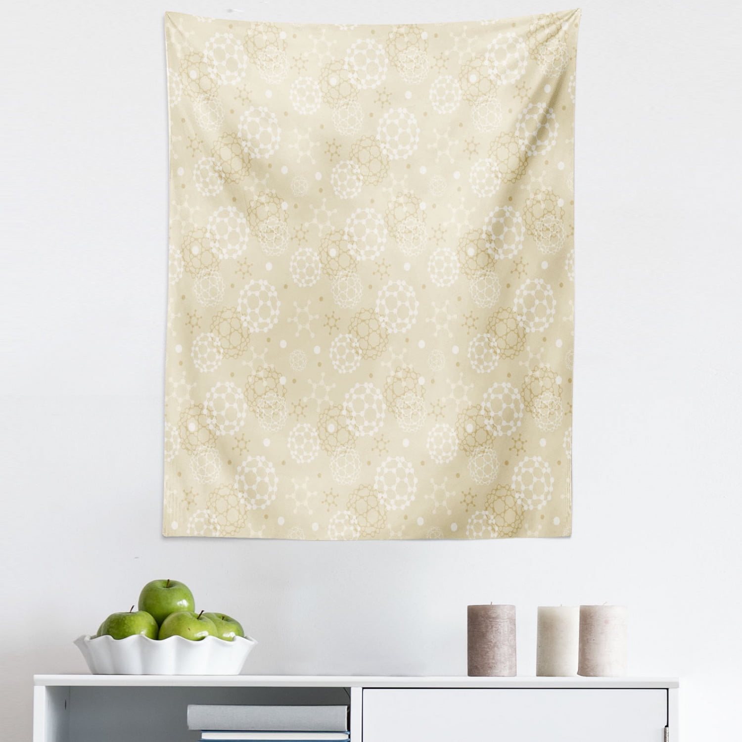 Ivory Tapestry, Science Molecules Motif Chemical Bonds Circular Atoms ...