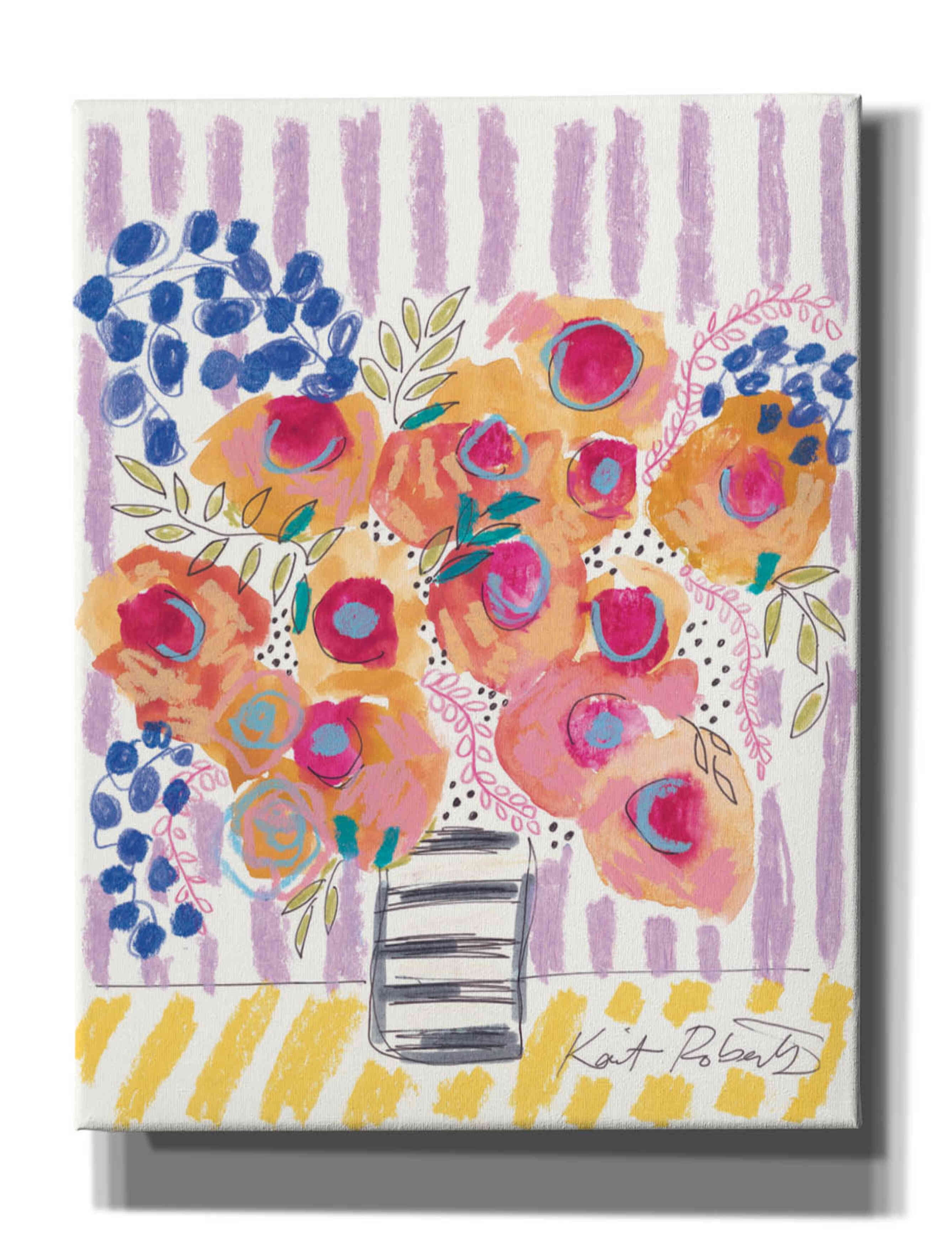 Epic Graffiti 'Peach Poppies' by Kait Roberts, Giclee Canvas Wall Art ...