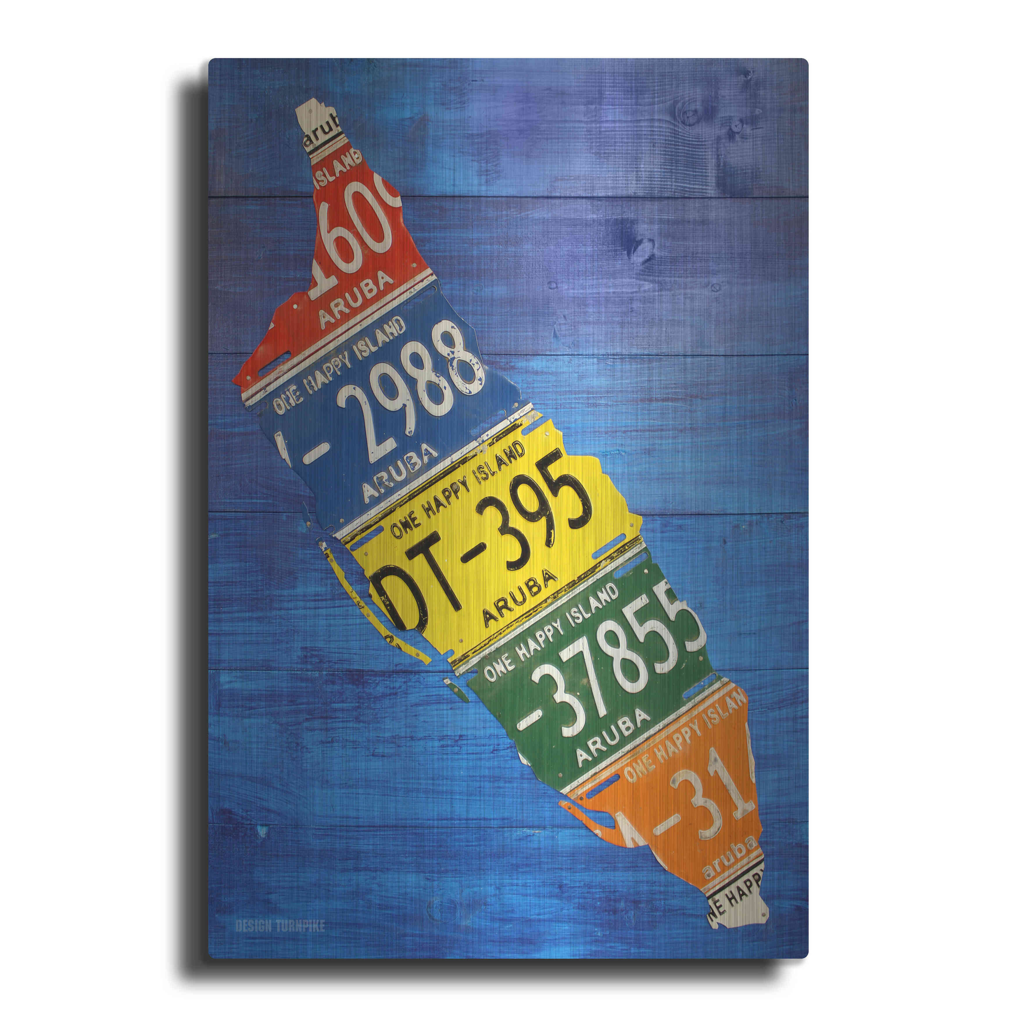 Luxe Metal Art 'Aruba License Plate Map' by Design Turnpike, Metal Wall ...
