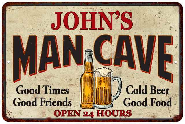 JOHN'S Man Cave Metal Sign Wall Decor Gift 8x12 208120011005 - Walmart.com