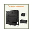 Black Tall Dresser With 12 Drawers, Wooden Top & Metal Frame For ...