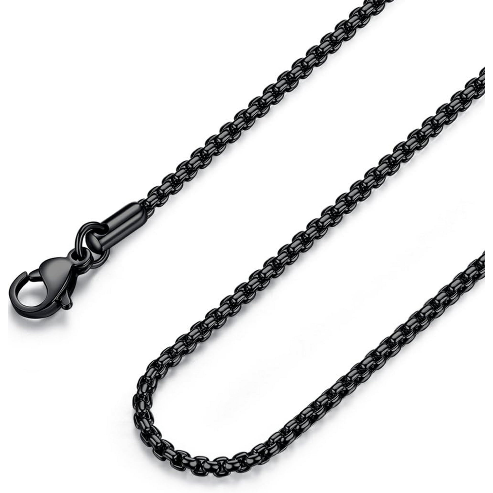 Click here for Nobrand Mens Womens Stainless Steel Black Cable Ch... prices