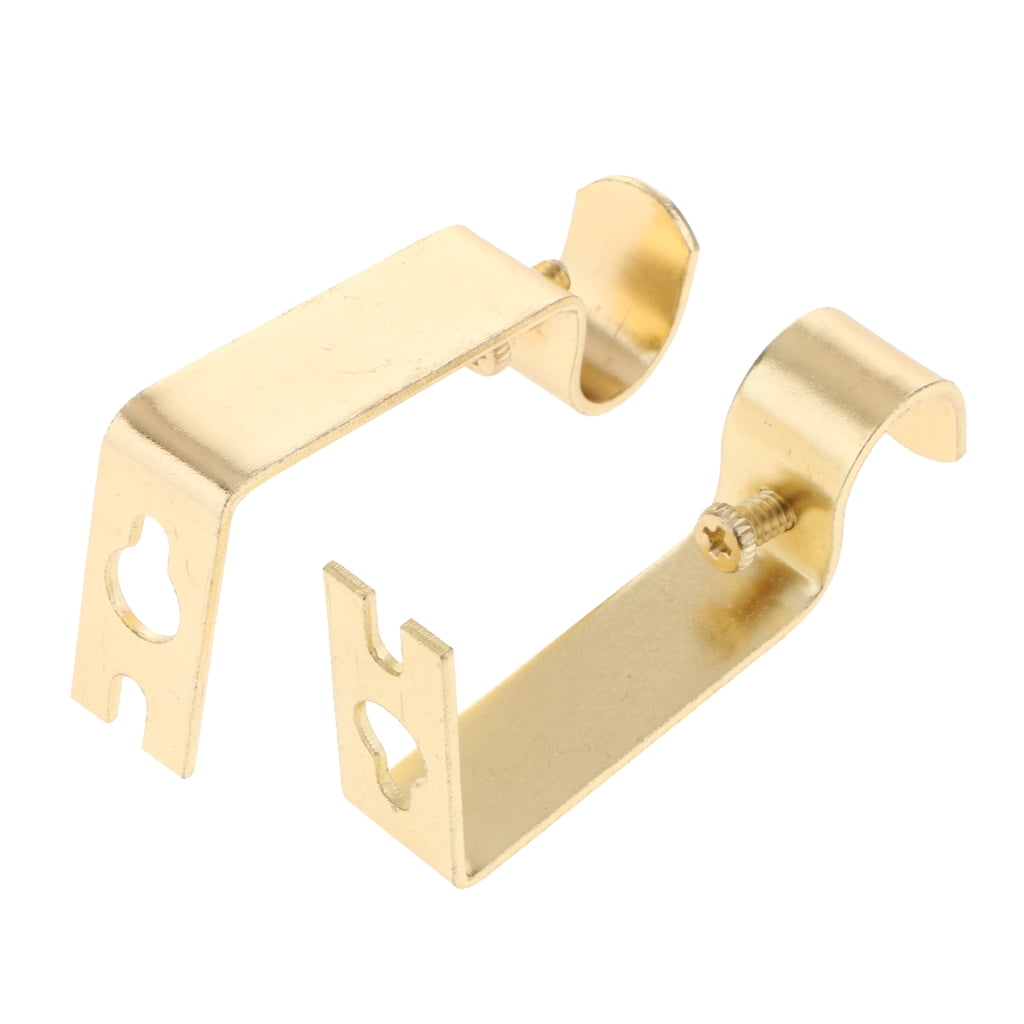 Set Of 2Pcs Curtain Rod Brackets, Rod Bracket for Walls, Curtain Rod ...