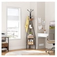 Coat Rack 3 Tier Freestanding - Industrial Coat Stand with Shelves for ...