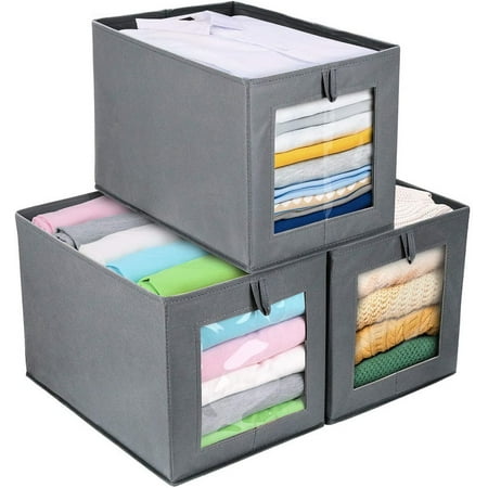Open Storage Box, Foldable Storage Basket Fabric Clothes Storage Cube ...