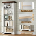 5-Tier Farmhouse Bookshelf, 61.1 inch Tall Bookcase with Storage ...