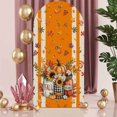 Autumn Leaves Pumpkin Sunflower on Linen Arch Backdrop Cover Stretchy ...