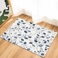 Blue Leaves Door Mat Watercolor Leaf Country Style Farmhouse Non Slip ...