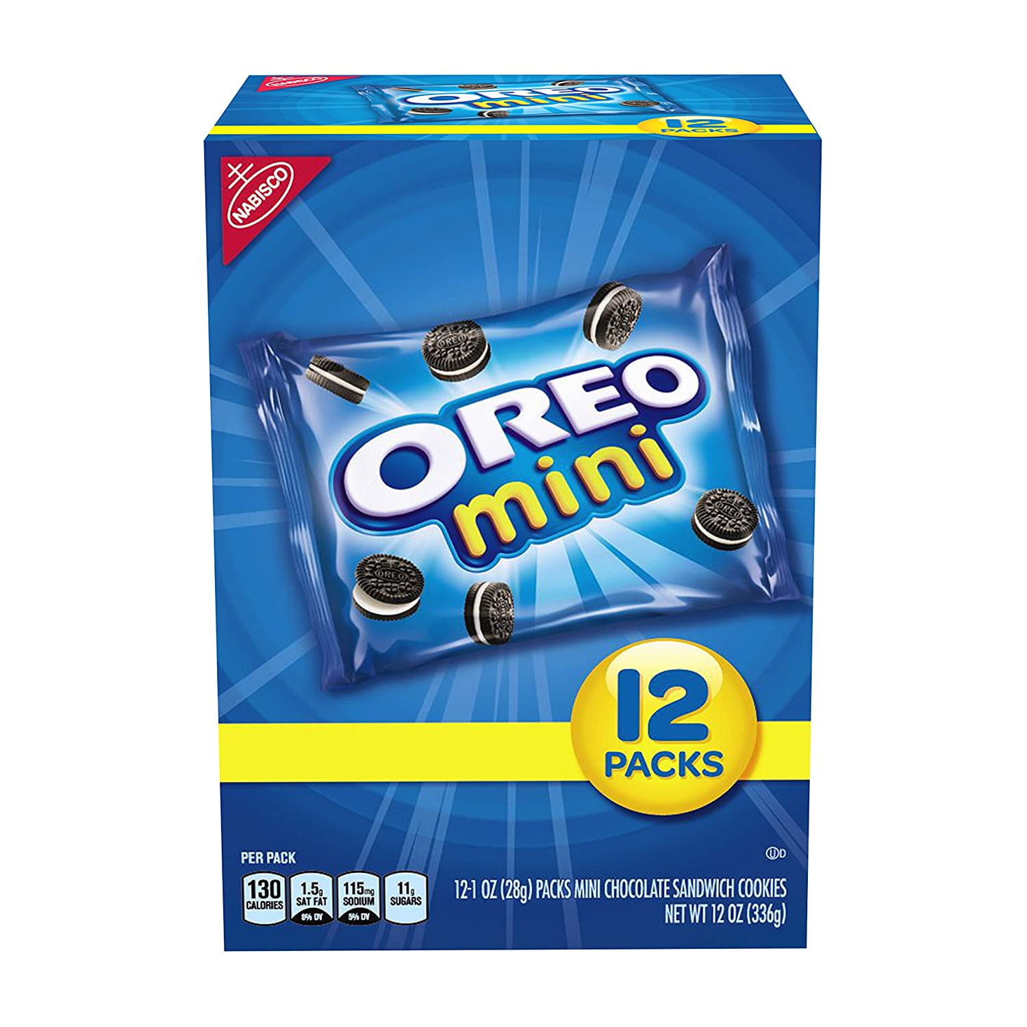 Oreo Mini Chocolate Sandwich Cookies Snack Packs, 12 Count Box ...