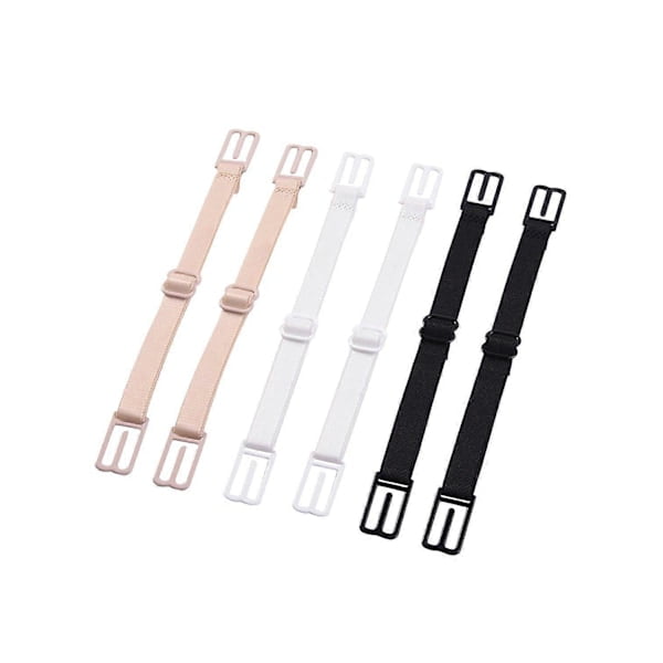 Pack of 6 Bra Strap Clips, Elastic Non-Slip Strap Holder, Black, Beige ...