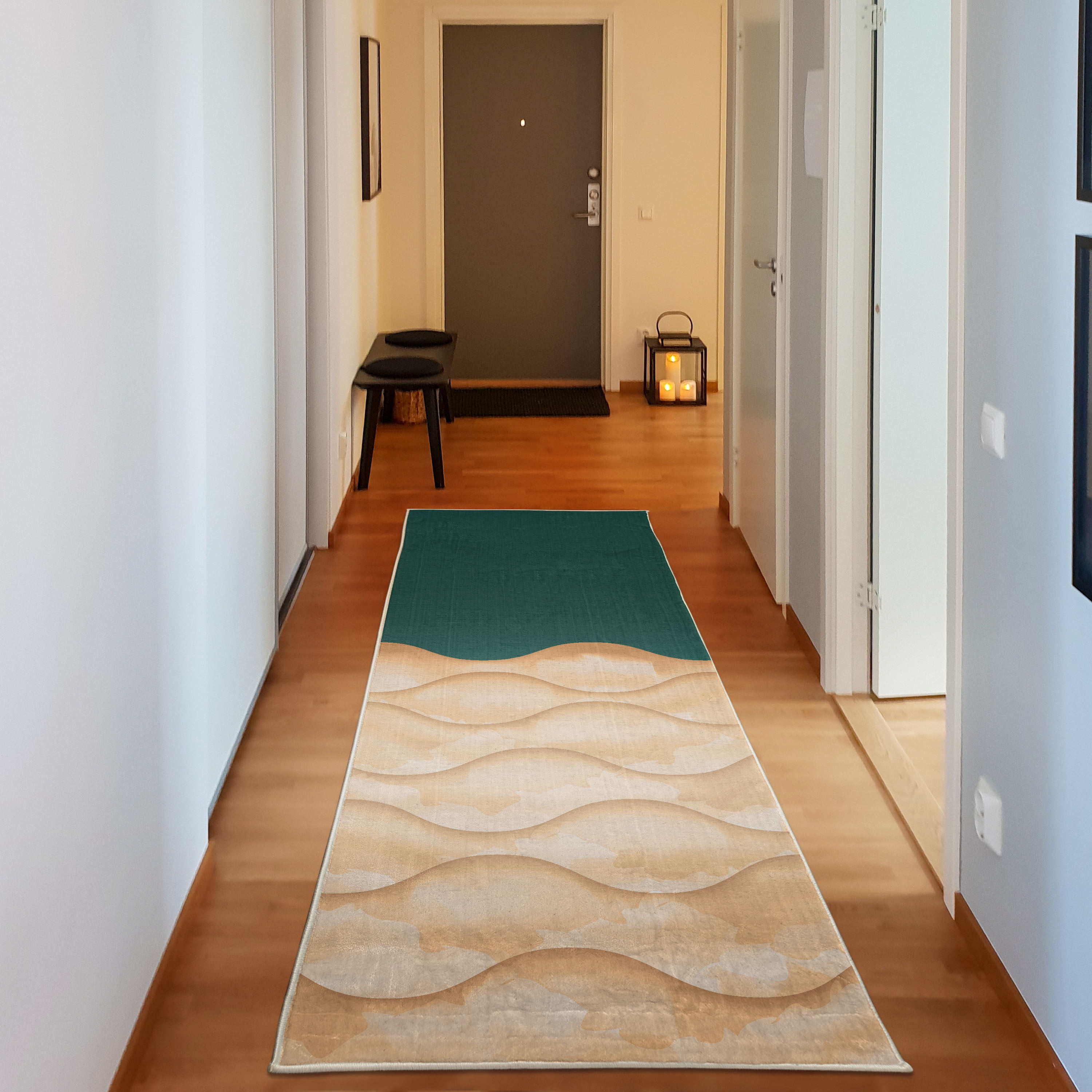 Ocean Decorative Rug, Sea Waves Illustration Features Liquid Ocean ...