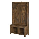 Woven Paths Scandi Farmhouse Entryway Hall Tree Bench, Rustic - Walmart.com
