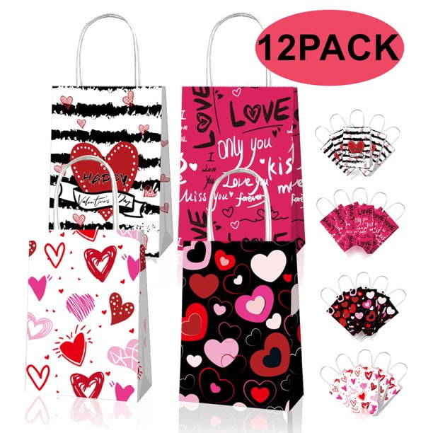 Valentines Day Gift Bags Party Favors Valentine Paper Treat Bags ...