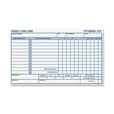 Adams Time Sheets 100/Pad 2 Pads/Pack (ABF 9507ABF) 124495 - Walmart.com