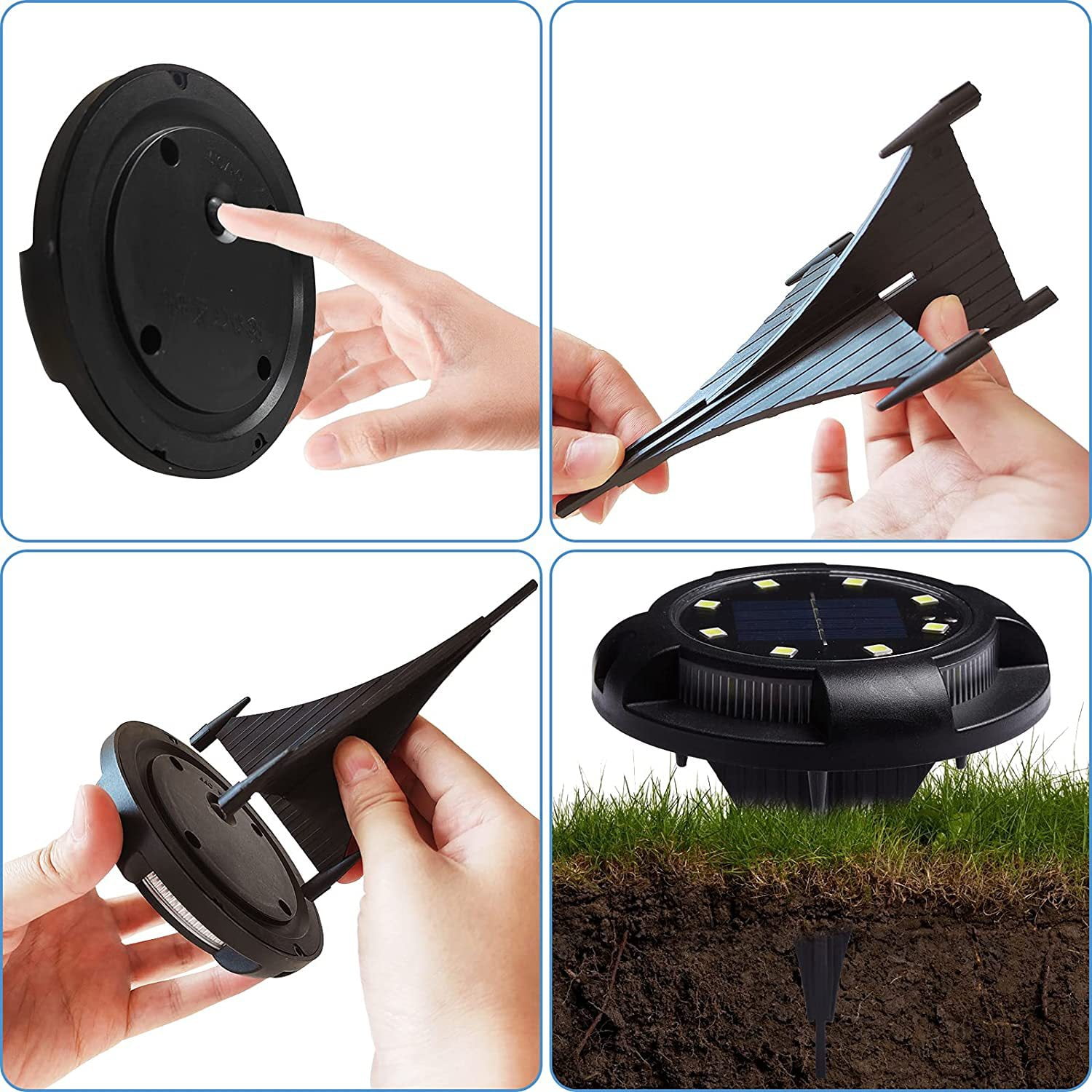 Juego de 2 focos LED solares modernos para empotrar en el suelo ...