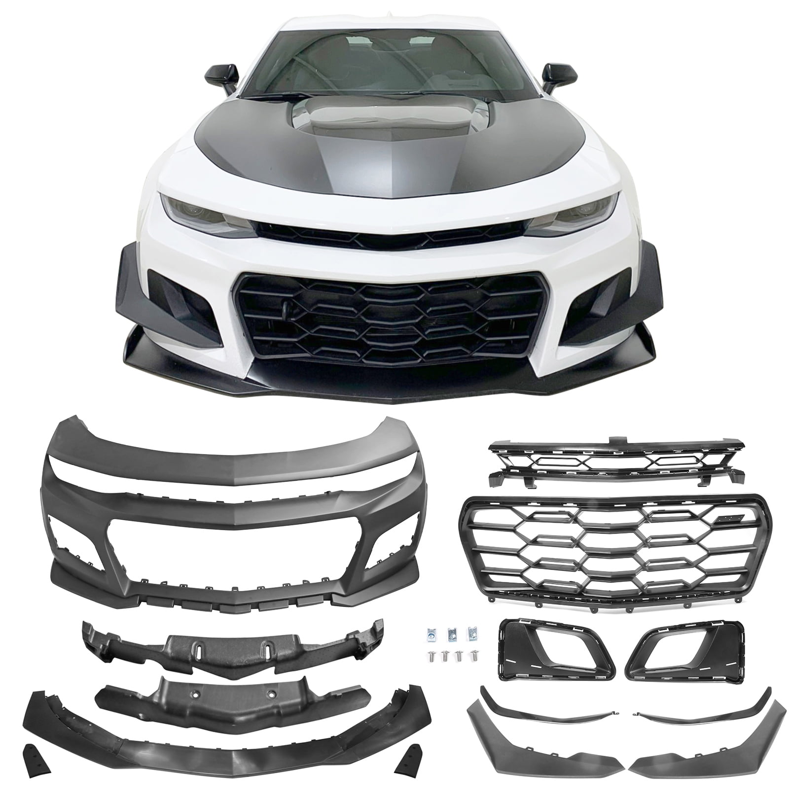 Ikon Motorsports Compatible with 19-23 Chevy Camaro ZL1 1LE Style Front Bumper Conversion Cover ...